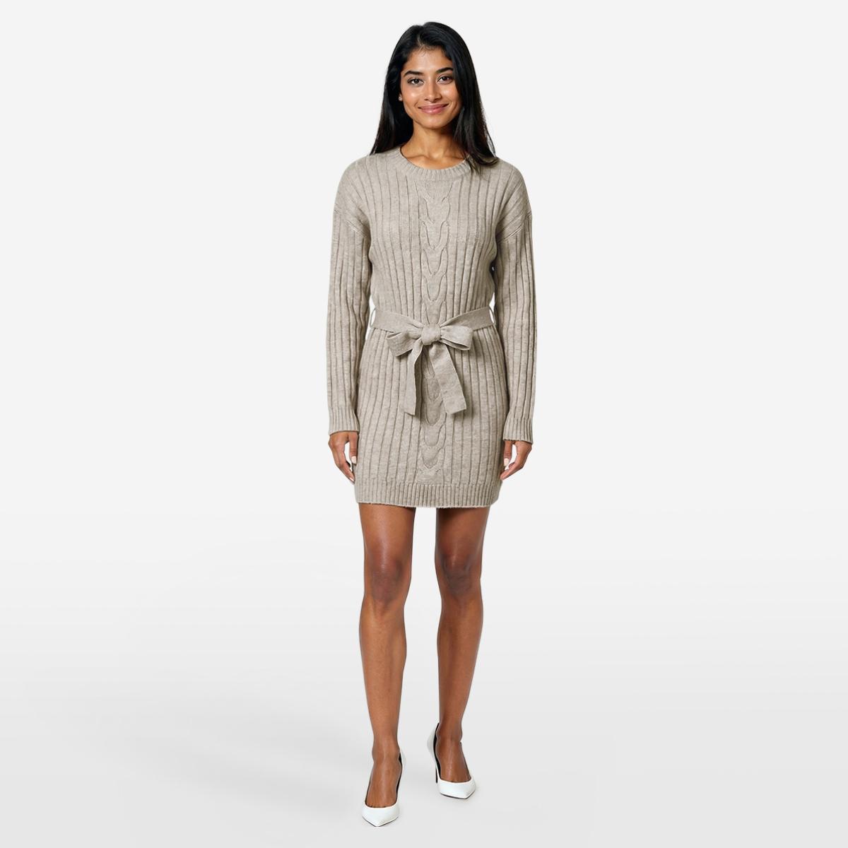 Click here for Juniors Trixxi Cable Self-Tie Crew Neck Sweater Dr... prices